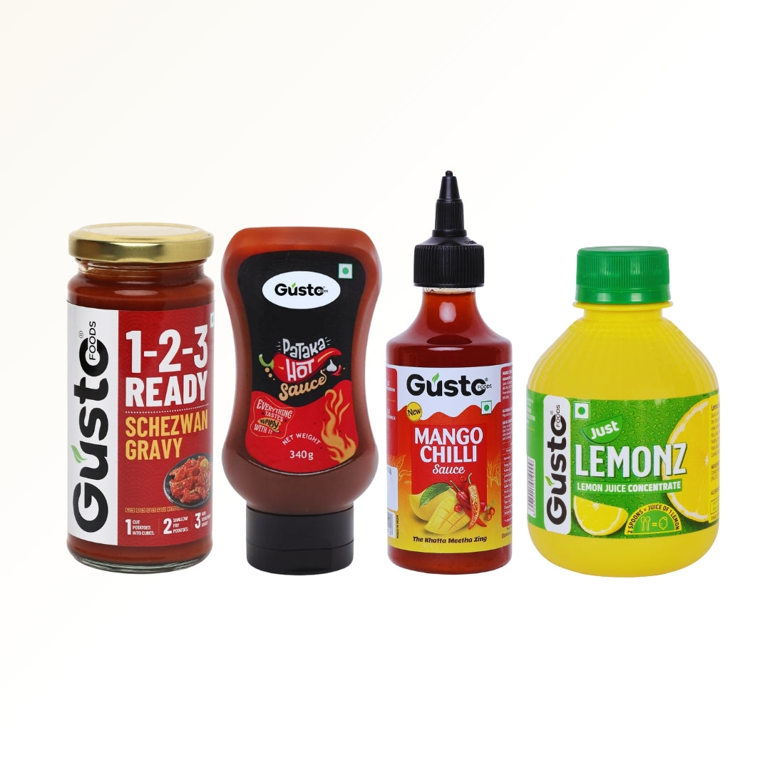 Party Kit (Schezwan Gravy + pataka hot sauce + mango chilli sauce + Le ...